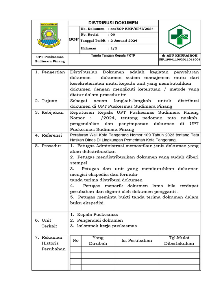 Sop Distribusi Dokumen | PDF