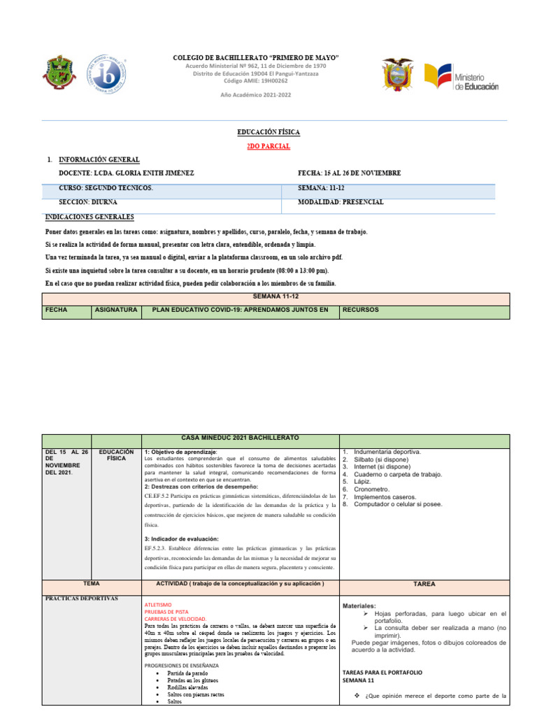 Actv, 11-12 Ee - FF 2do Tecn. | PDF