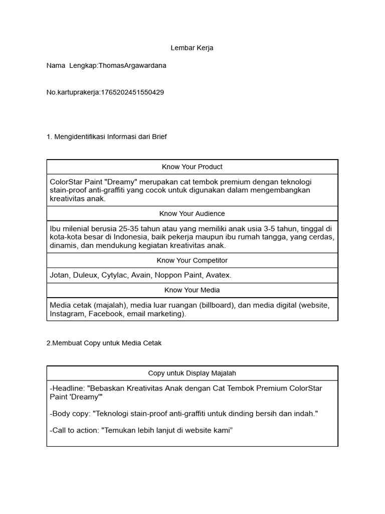Tugas Membuat Copy Di Beberapa Media-Thomas Argawardana | PDF | Ilmu Sosial