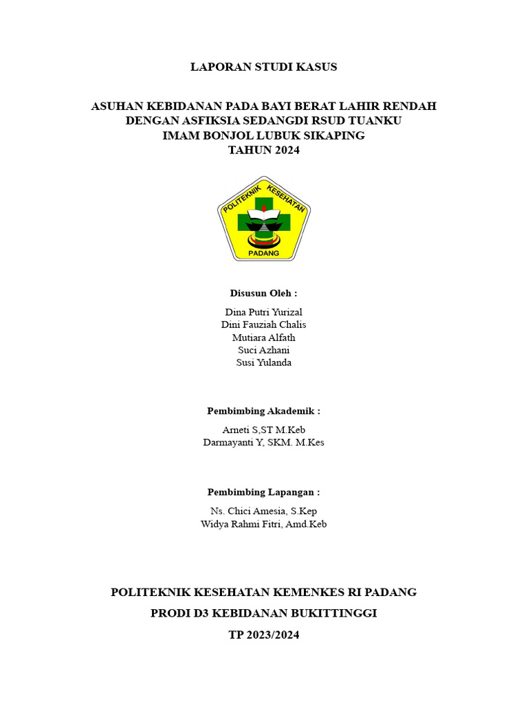 Laporan Studi Kasus BBLR Print | PDF