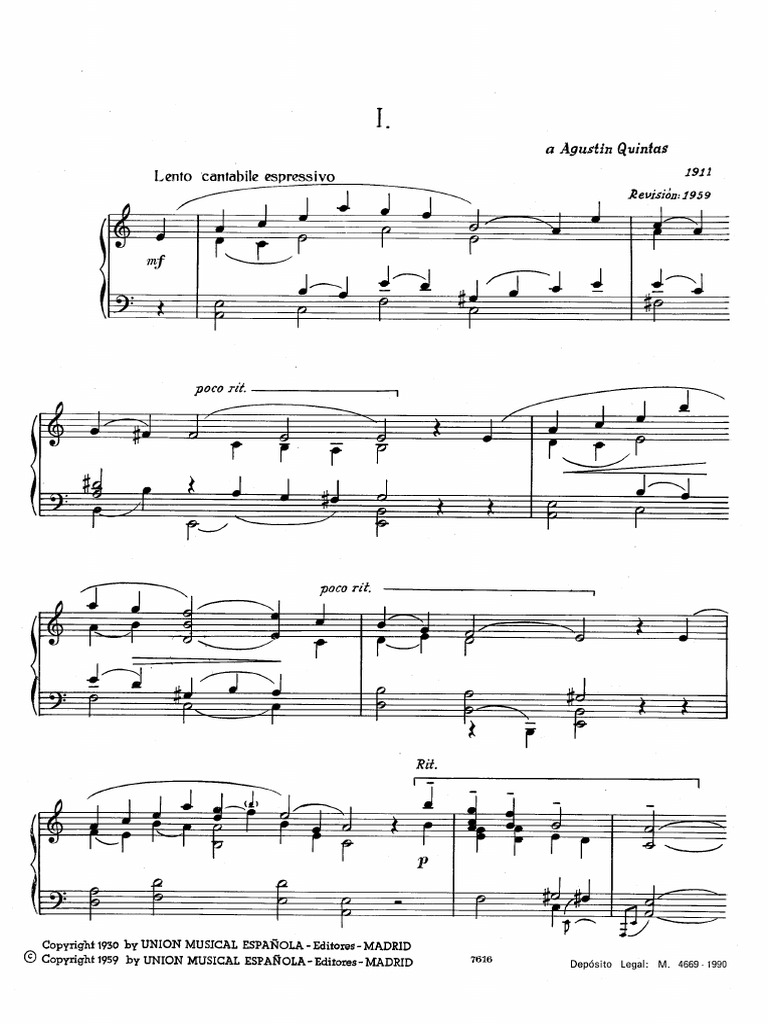 Mompou - Impresión Intima No. 1 | PDF