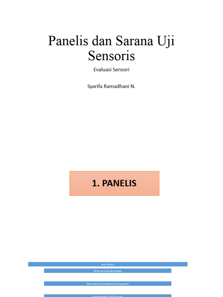 Sarana Uji Sensoris Dan Panelis | PDF