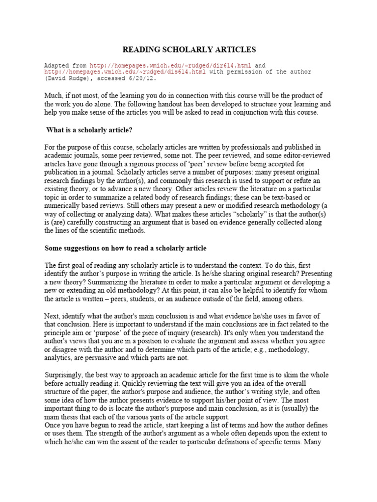 Critical Review of Scholarly Literature | PDF | Academic Publishing ...