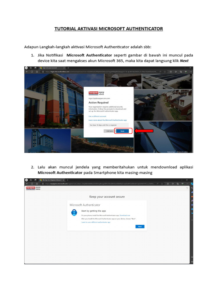 Tutorial Aktifkan Microsoft Authenticator | PDF