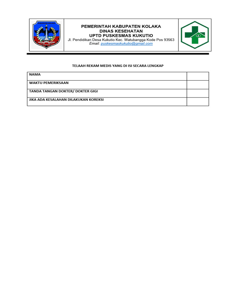 3812 Telaah Rekam Medis Di Isi Secara Lengkap | PDF