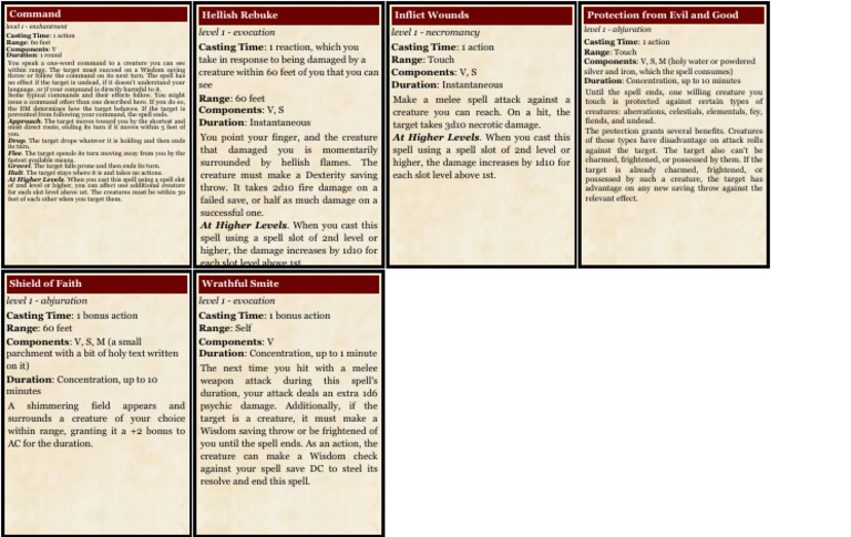 Spells Dungeons & Dragons - D&D 5e | PDF