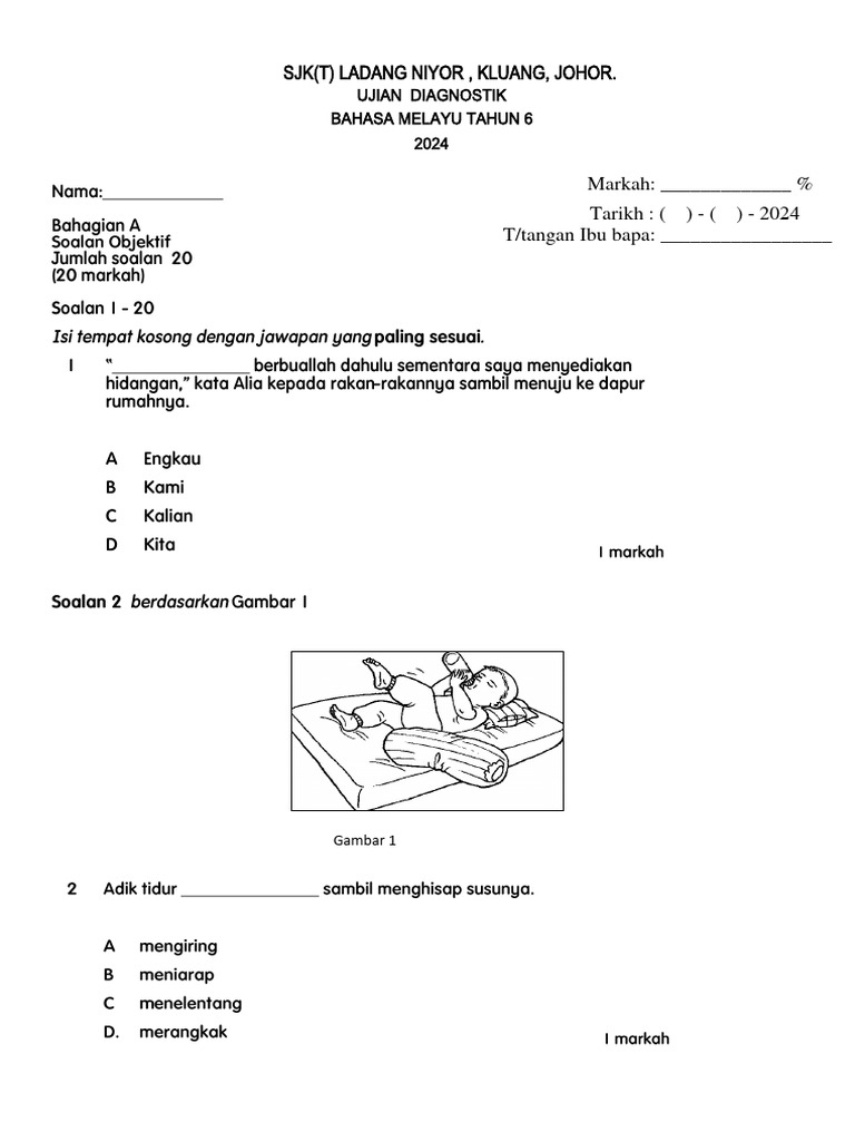 Ujian Diagnostik Bm Tahun 6 Pdf