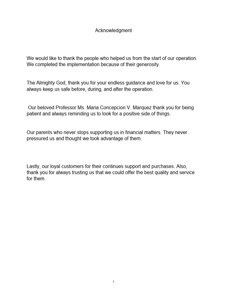 Acknowledgment | PDF