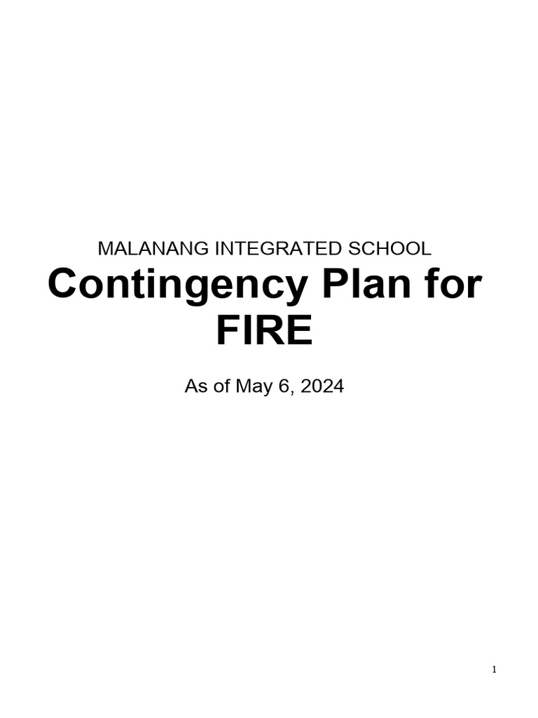 Contingency Plan | PDF | Emergency | Search And Rescue