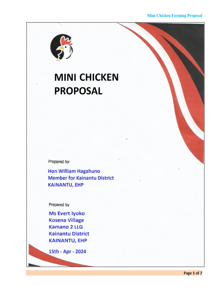 Mini Chicken Proposal Ms Evert | Download Free PDF | Poultry Farming ...