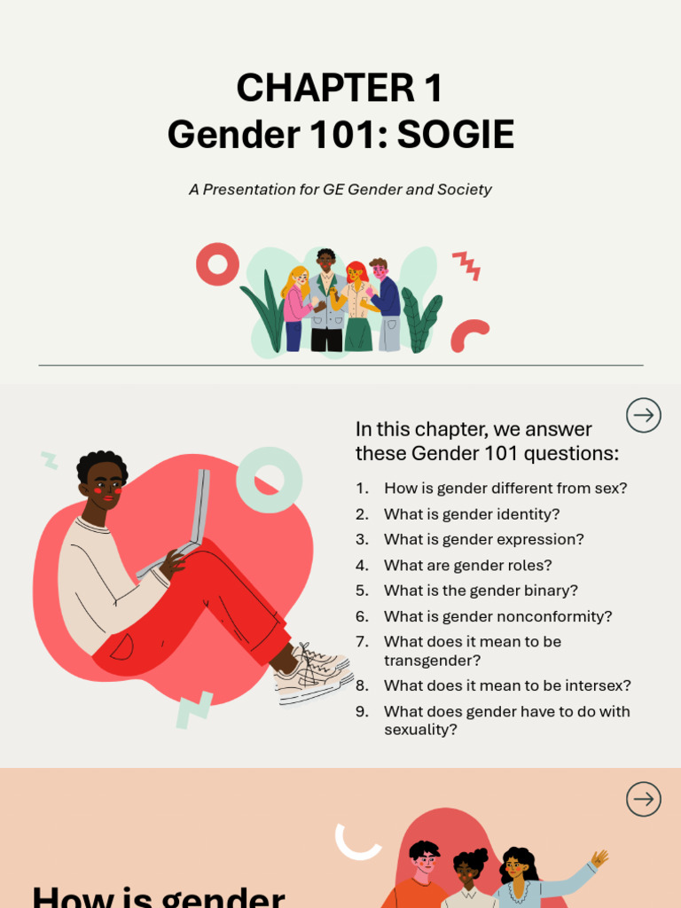 GE Gender and Society Chapter 1: Gender 101 (SOGIE) | PDF | Sexual ...