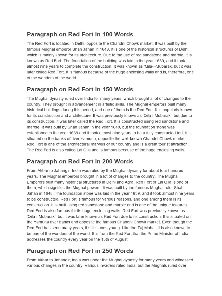 Red Fort | PDF | Mughal Empire | South Asia