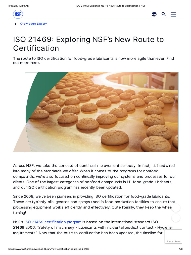 ISO 21469 - Exploring NSF's New Route To Certification | PDF ...