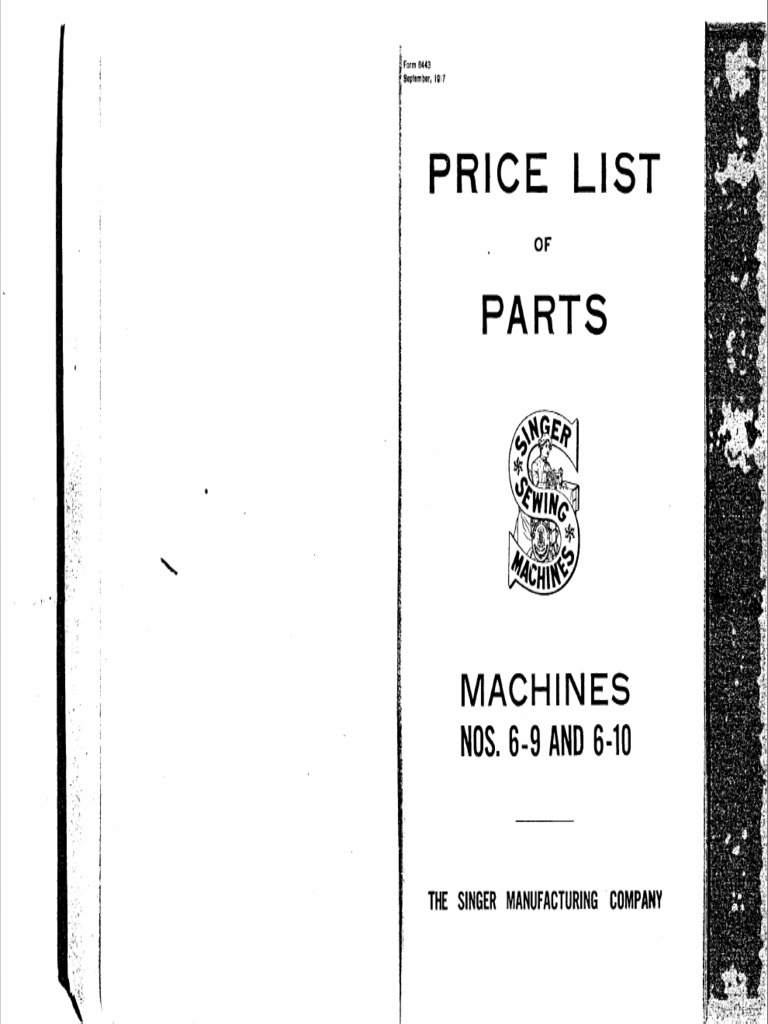 Singer 6 - 9 & 6 - 10 Parts List | PDF