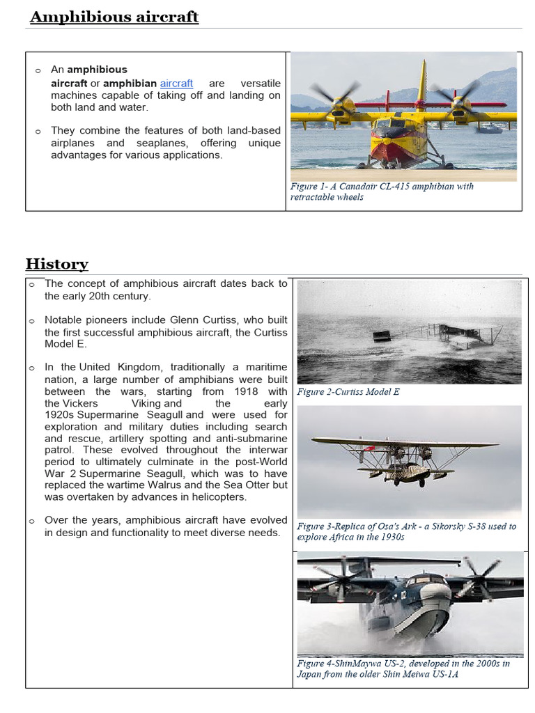 Amphibious aircraft[1] | PDF | Aerospace | Aircraft Configurations