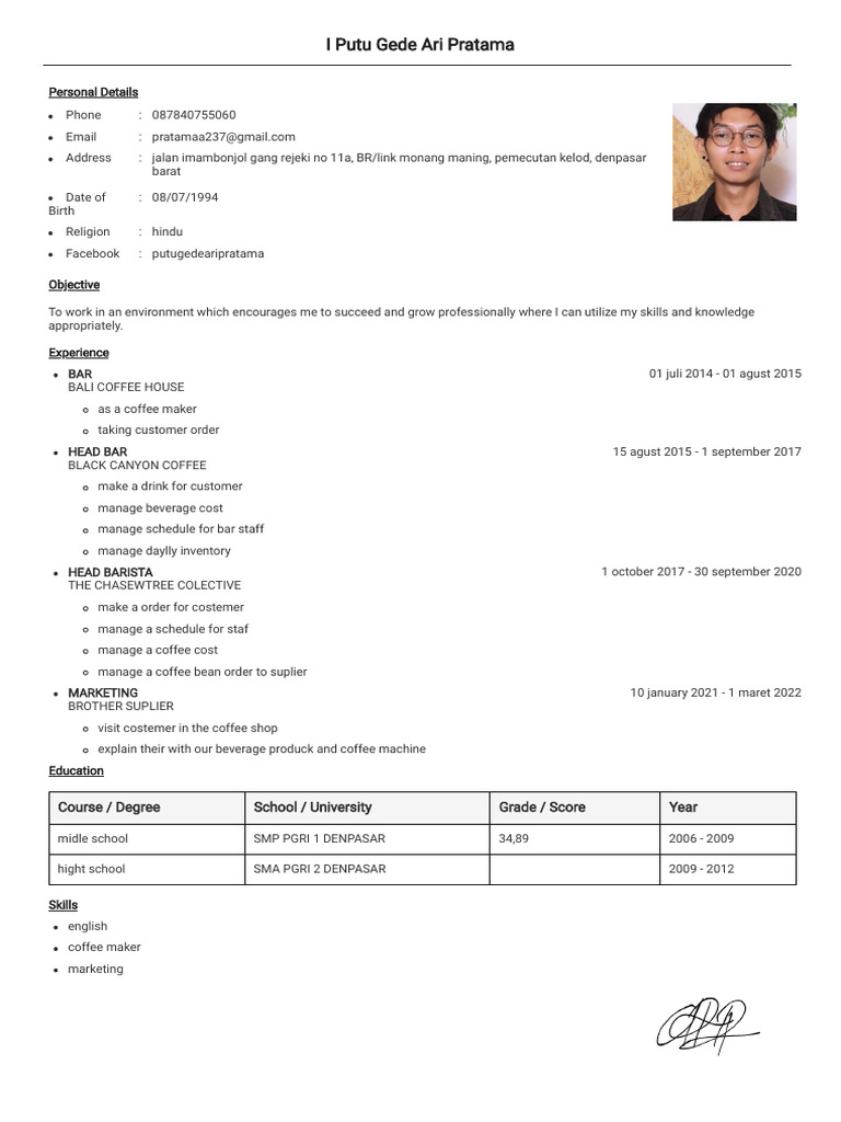 CV English | PDF
