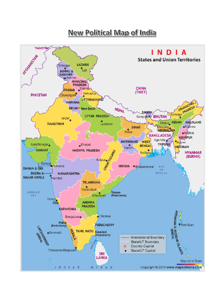 New Political Map of India - 0 | PDF