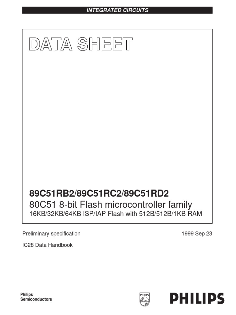 89C51RD2 DataSheet | PDF | Flash Memory | Electronic Engineering