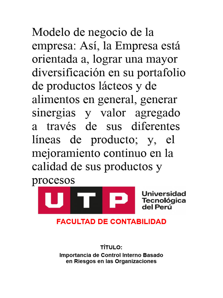 Sem02-Control Interno | PDF | Alimentos | Mercado (economía)