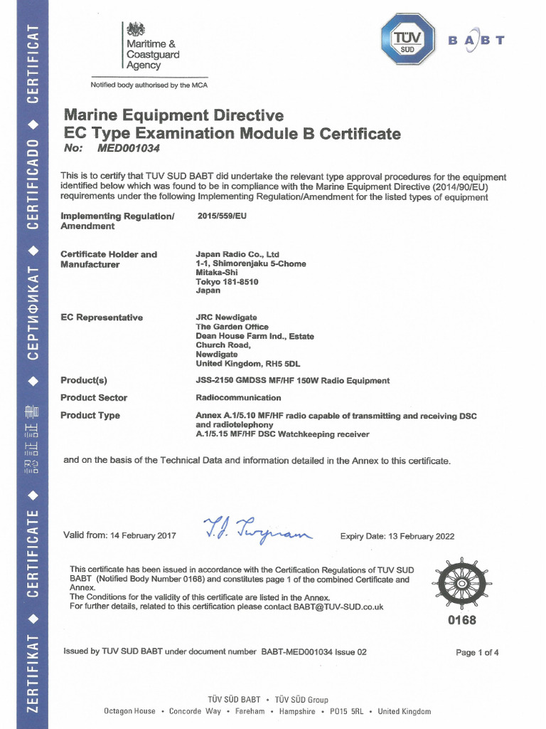 JSS-2150-MED-Cert | PDF