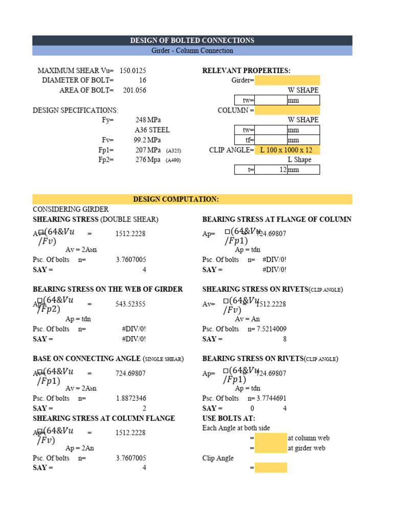 Girder To Column Connection Connection | PDF | Mechanical Engineering | Structural Engineering