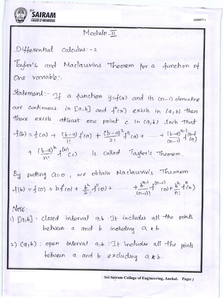 22mat11 Module-2 (Ia1) Notes | PDF