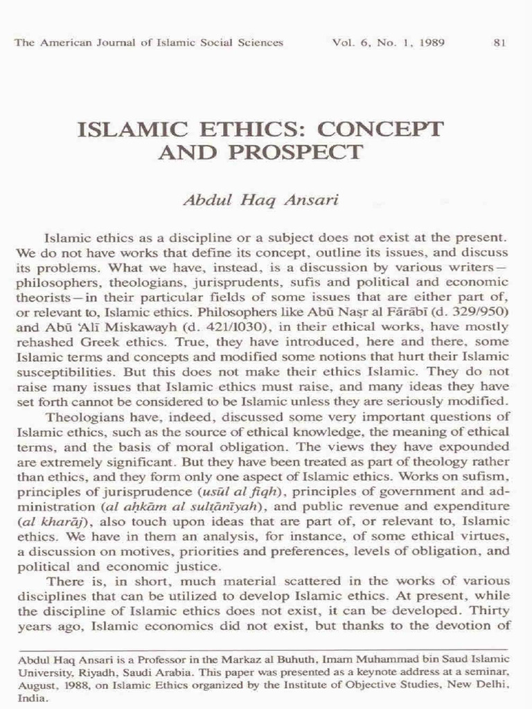 Pages From AJISS 6-1-5 Article 5 ISLAMIC ETHICS CONCEPT Abdul Haq ...