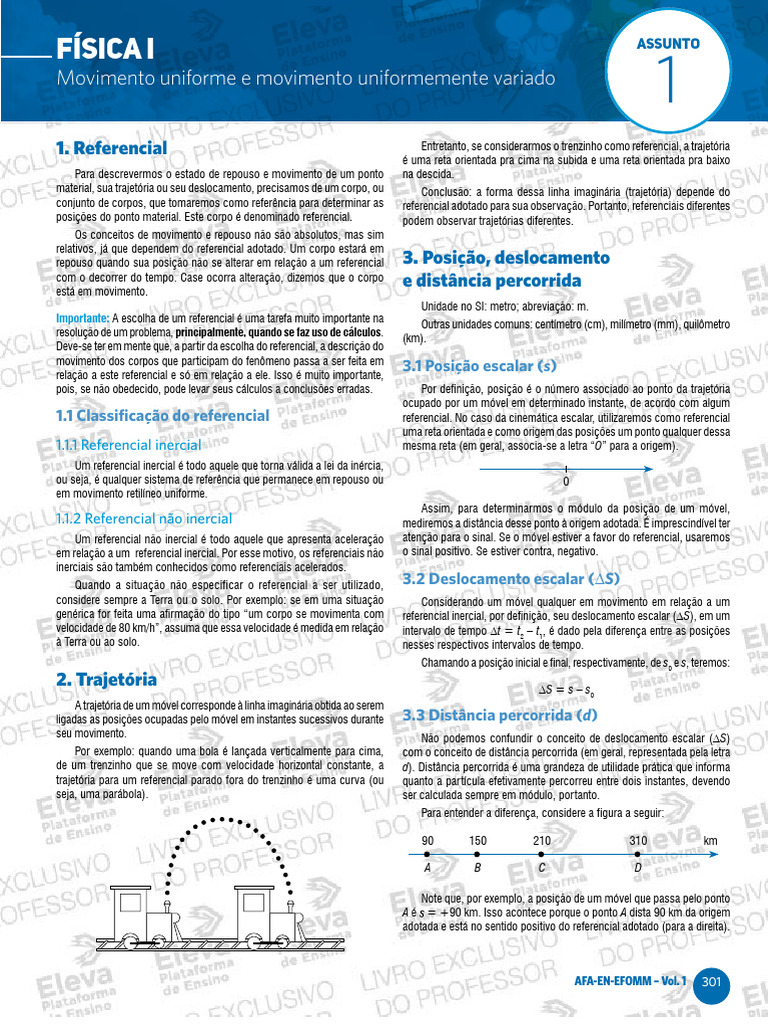 Afa Efomm en Apostila Fisica Vol 1 | PDF | Velocidade | Velocidade