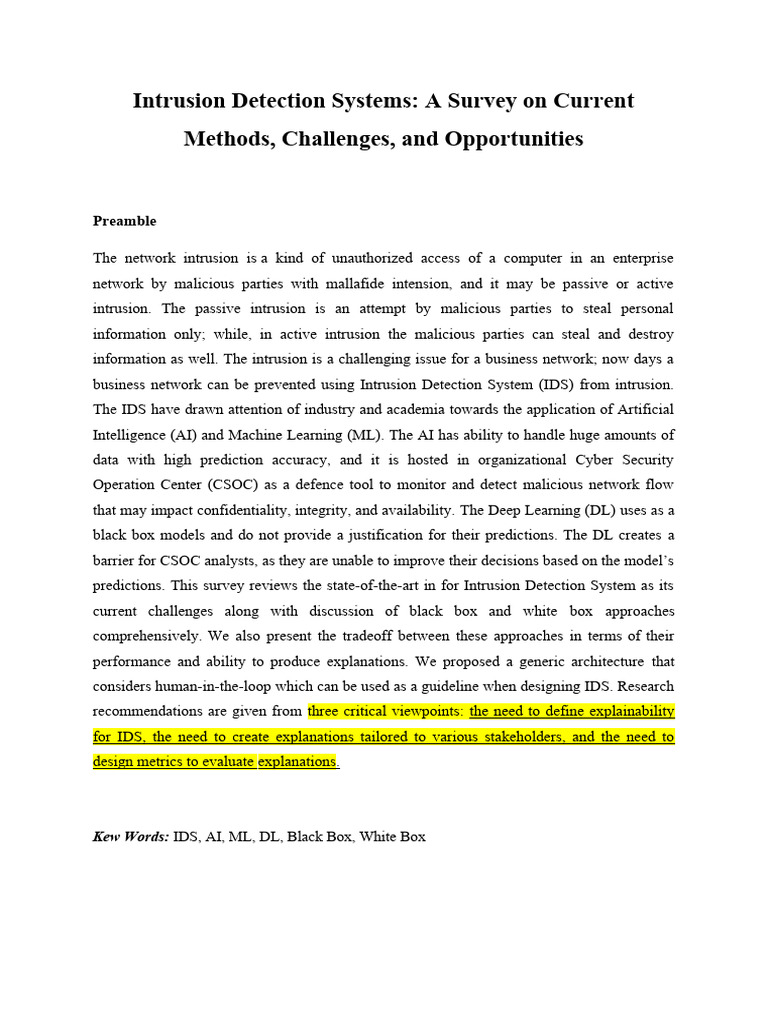 Intrusion Detection System | Download Free PDF | Machine Learning | Artificial Intelligence