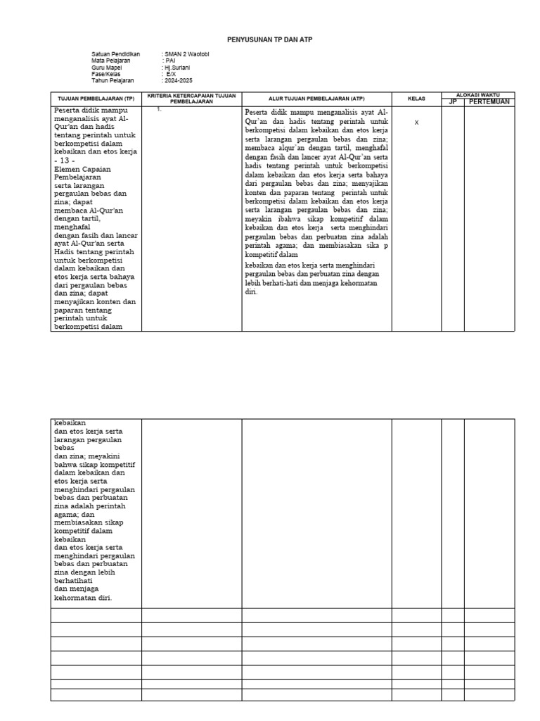 Pembelajaran PAI Kelas X | PDF | Agama & Spiritualitas
