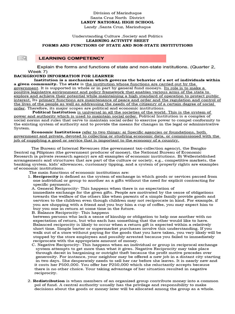 FORMS FUNCTIONS OF STATE and Noon State | PDF | Institution | Banks