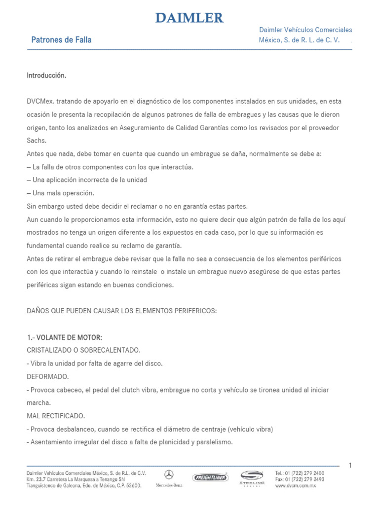 Patrones de Falla Embragues | PDF | Embrague