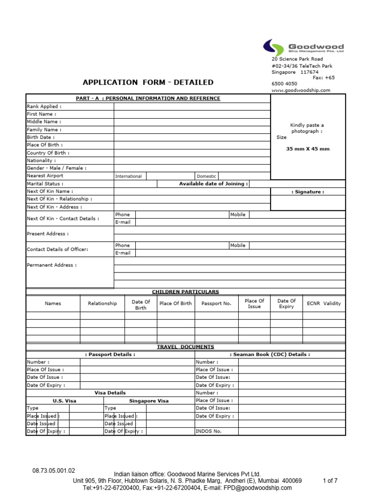 08.73.05.001.02 - Application Form - Detailed (Officers) | PDF | Oil ...