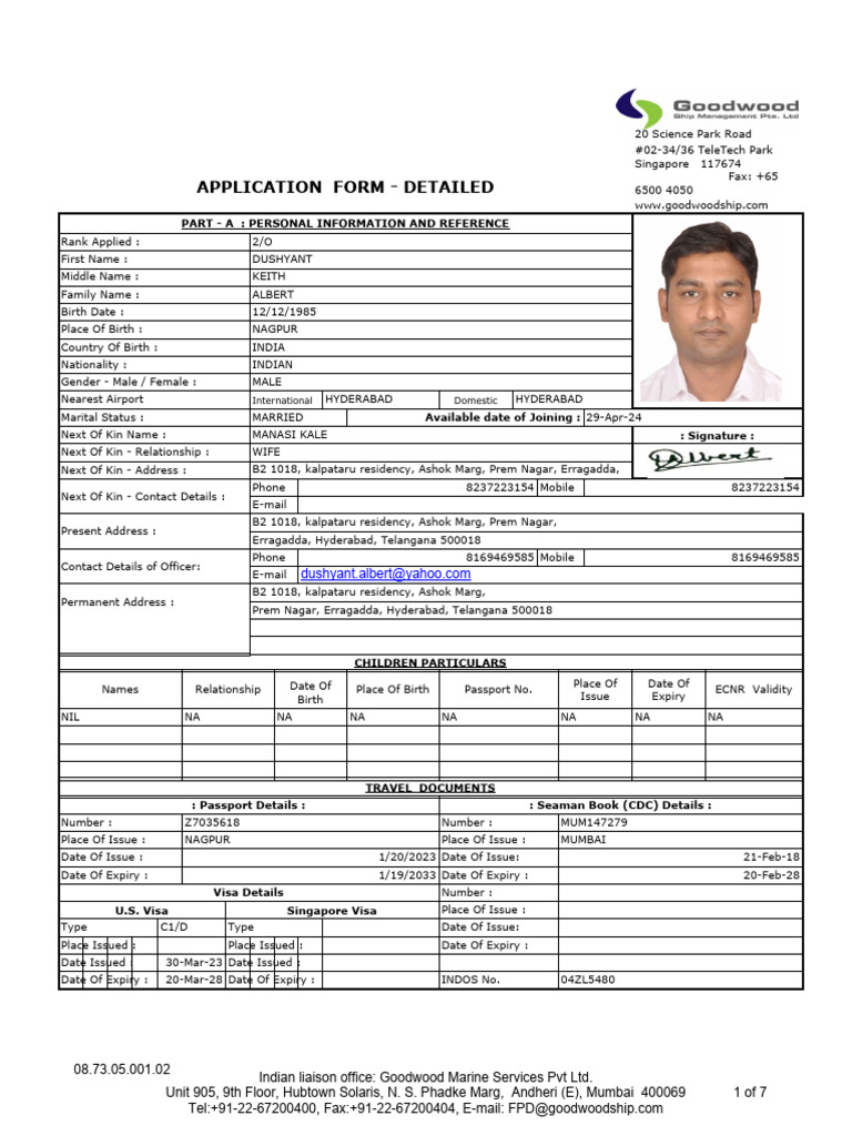 VRP Application for Dushyant Albert | PDF | Oil Tanker | Epilepsy