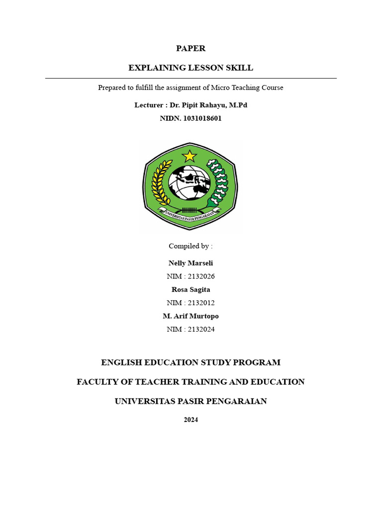 MICRO TEACHING PAPER | PDF | Teachers | Learning