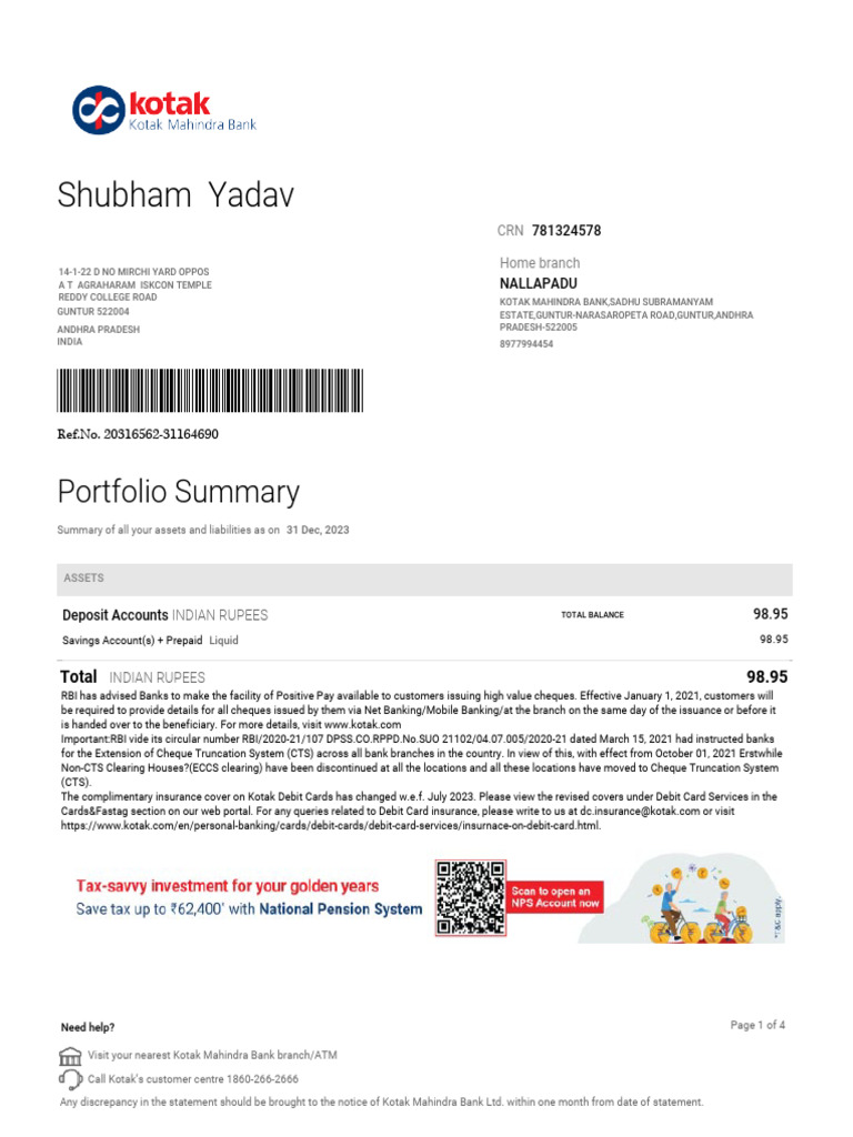 2024 01 30 12 45 12dec 23 - 522004 | PDF | Transaction Account | Banks