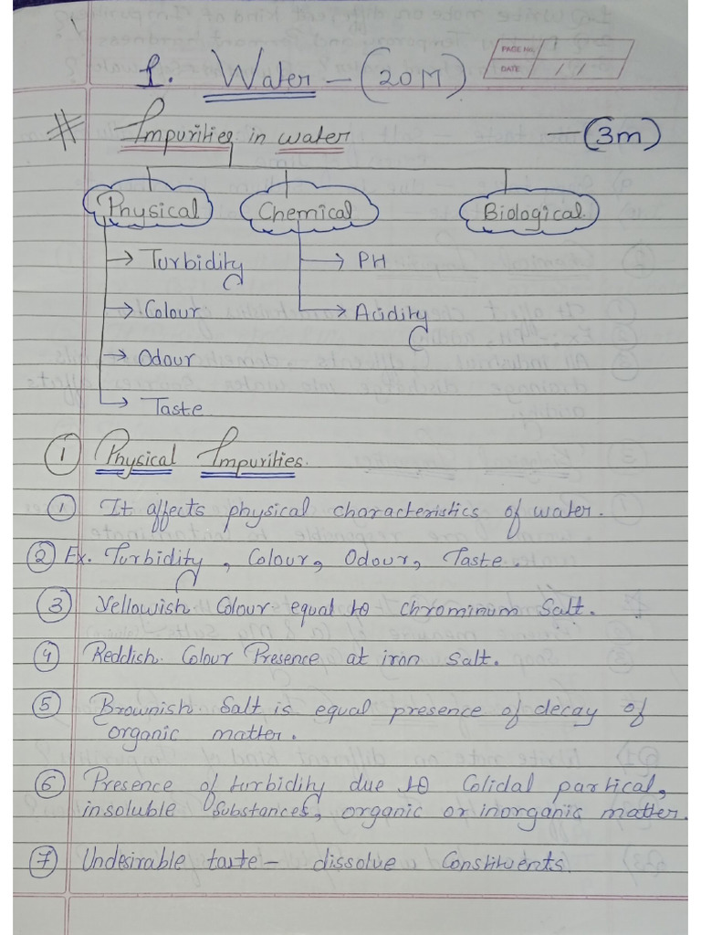 Engineering Chemistry Notes (Water) | PDF