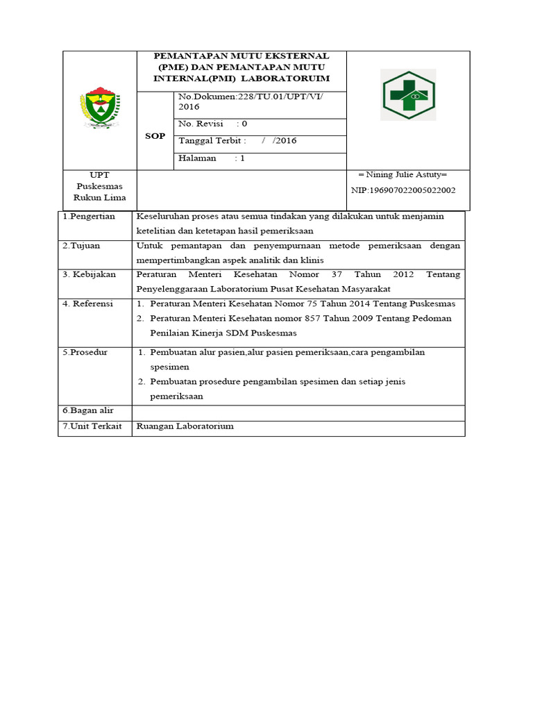Bukti Pelaksanaan Pmi Dan Pme | PDF