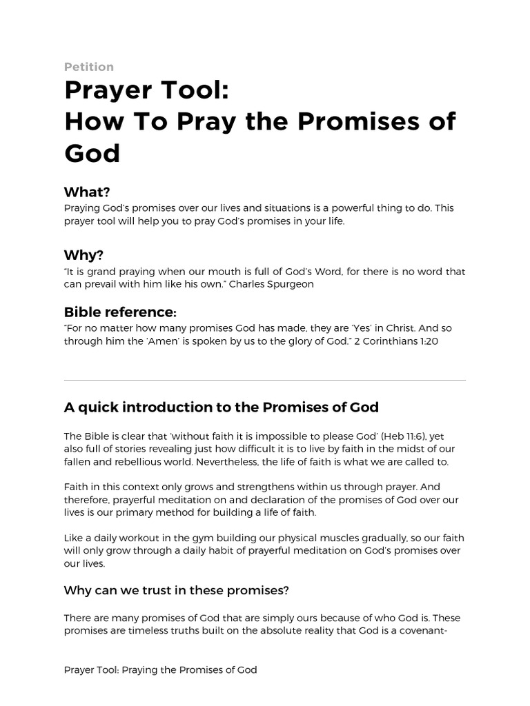 11 How To Pray The Promises of God | PDF | Prayer | God