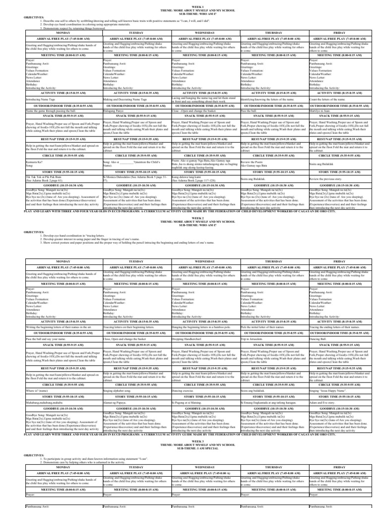 Weekly Session Plan | PDF