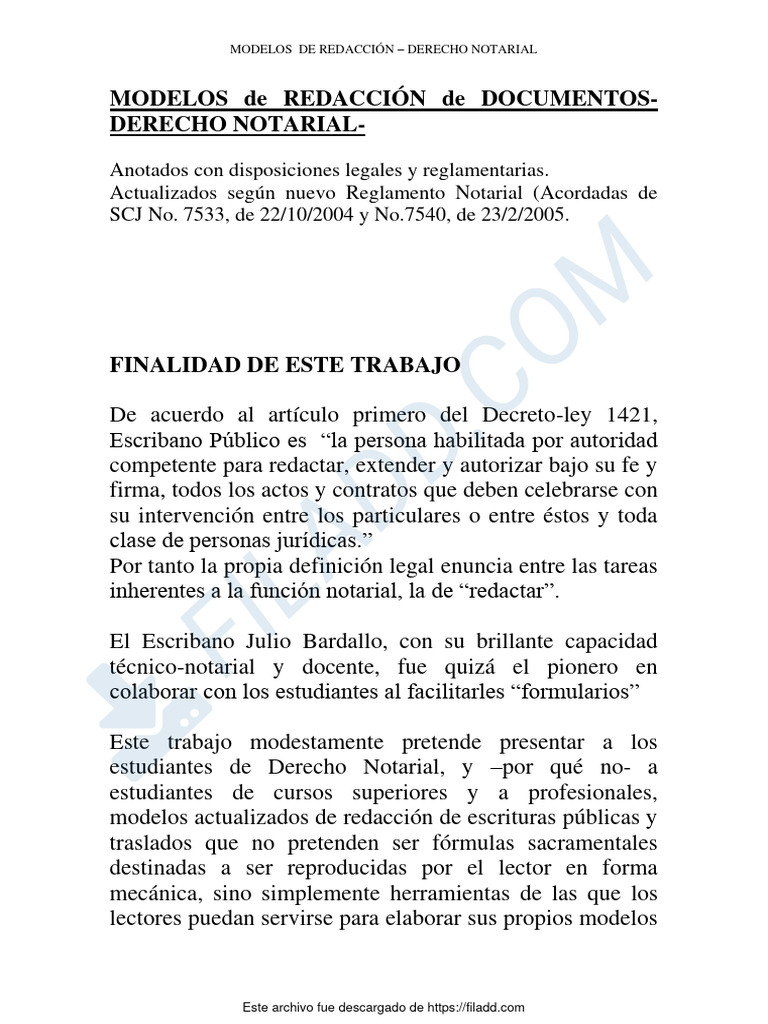 FIL ADD: Modelos de Redacción de Documentos-Derecho Notarial | PDF | Ley común