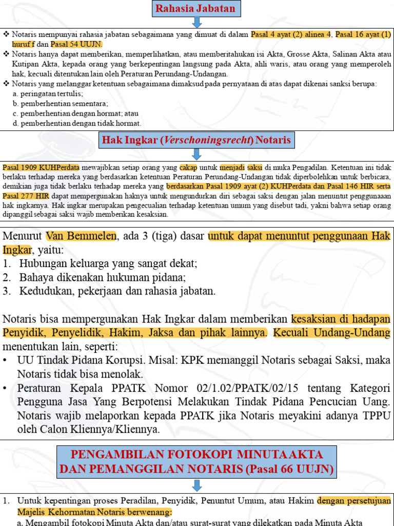 Hak Ingkar dan Rahasia Jabatan Notaris | PDF | Politik | Hukum
