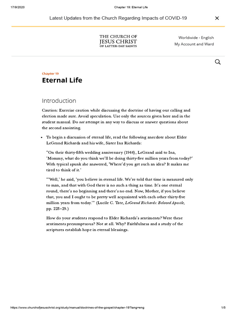 Chapter 19 - Eternal Life | PDF | Eternal Life (Christianity) | Glory ...