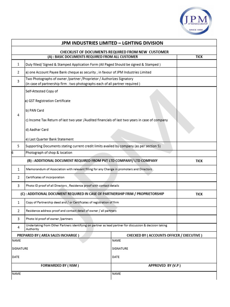 JPM - Channel Partner Appointment Form A | PDF