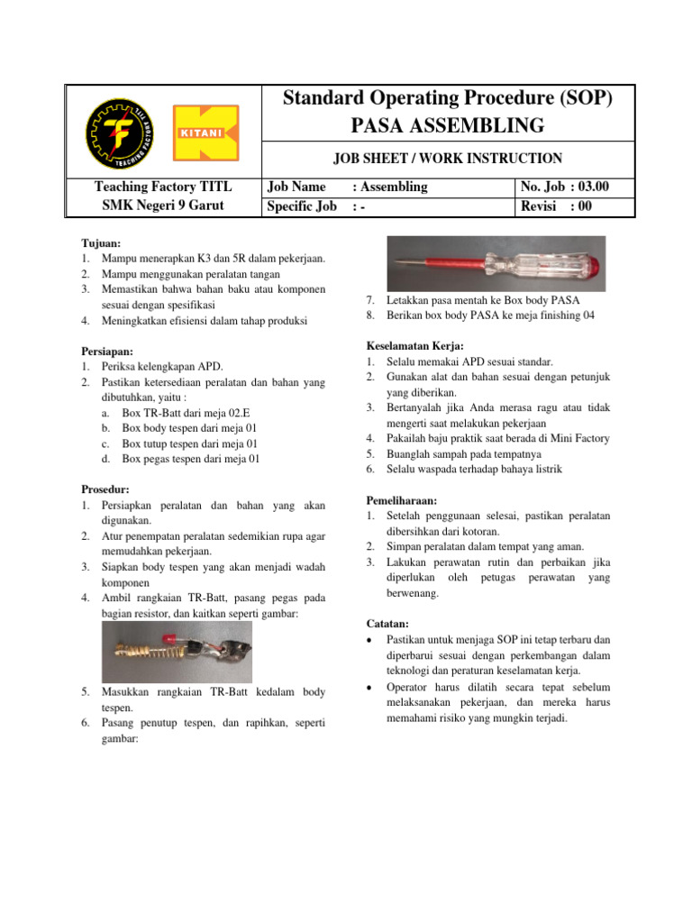 3.3 SOP Assembling | PDF