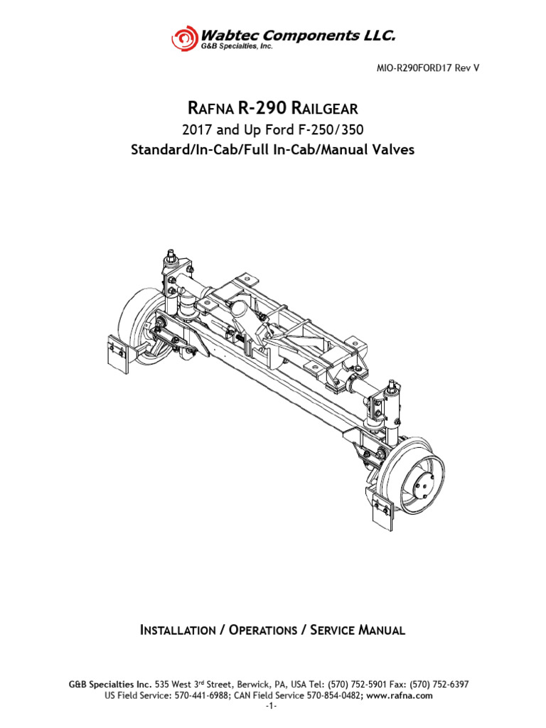 Wabtec Hi Rail Parts MIO-R290FORD17-REV-V | PDF | Steering | Nut (Hardware)
