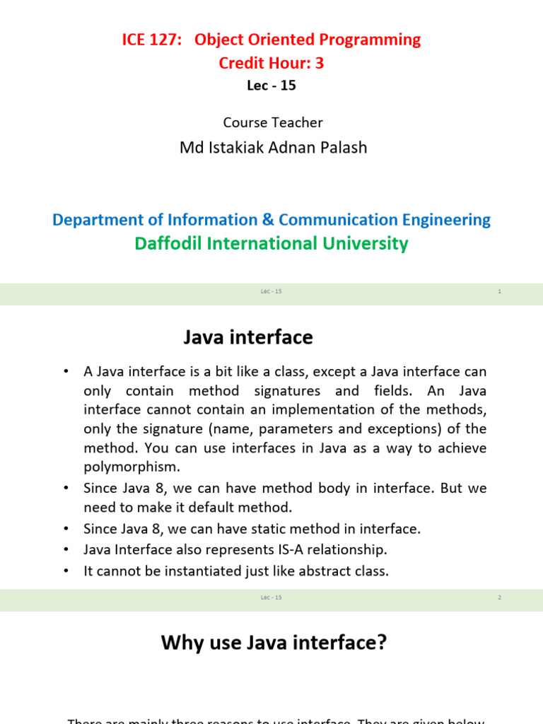 Lecture 15 OOP | PDF | Class (Computer Programming) | Method (Computer ... Lecture 15 OOP | PDF | Class (Computer Programming) | Method (Computer ...