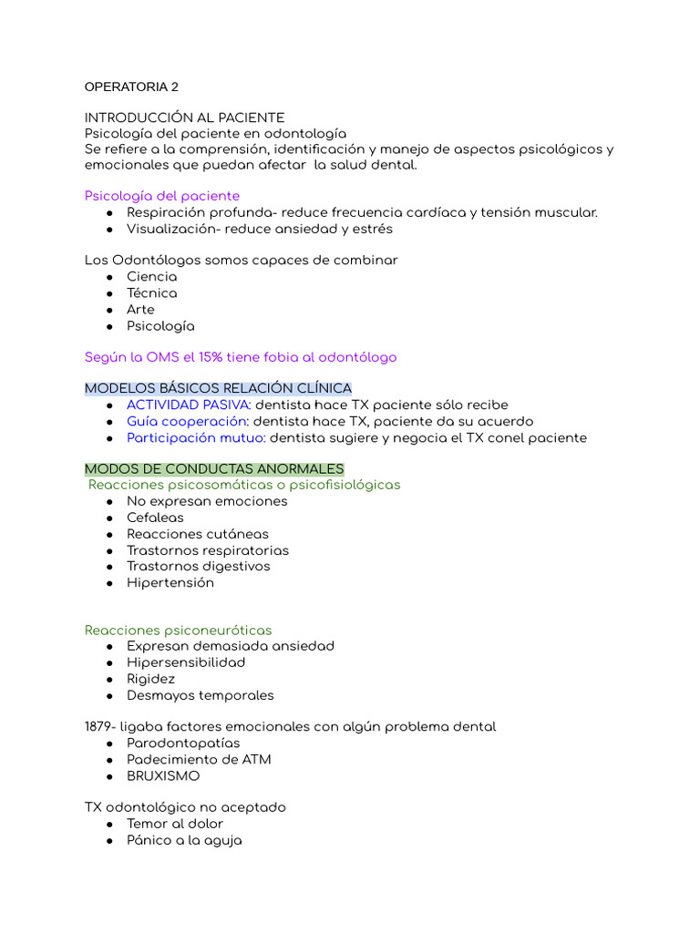Operatoria 2 | Descargar gratis PDF | Odontología
