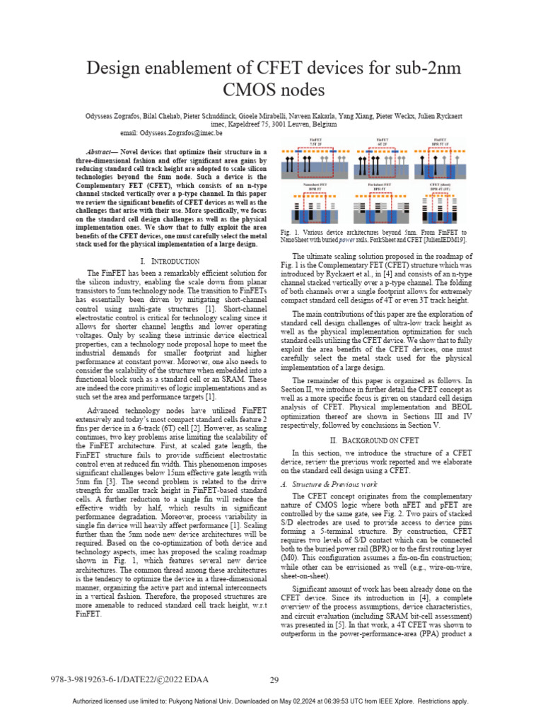 Design Enablement of CFET Devices For Sub-2nm CMOS Nodes | PDF | Cmos | Semiconductor Device ...