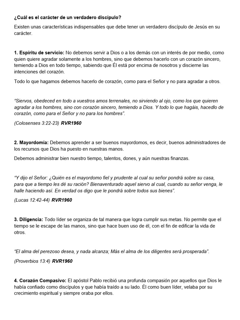 Características del Verdadero Discípulo | PDF | Jesús | Evangelio de juan